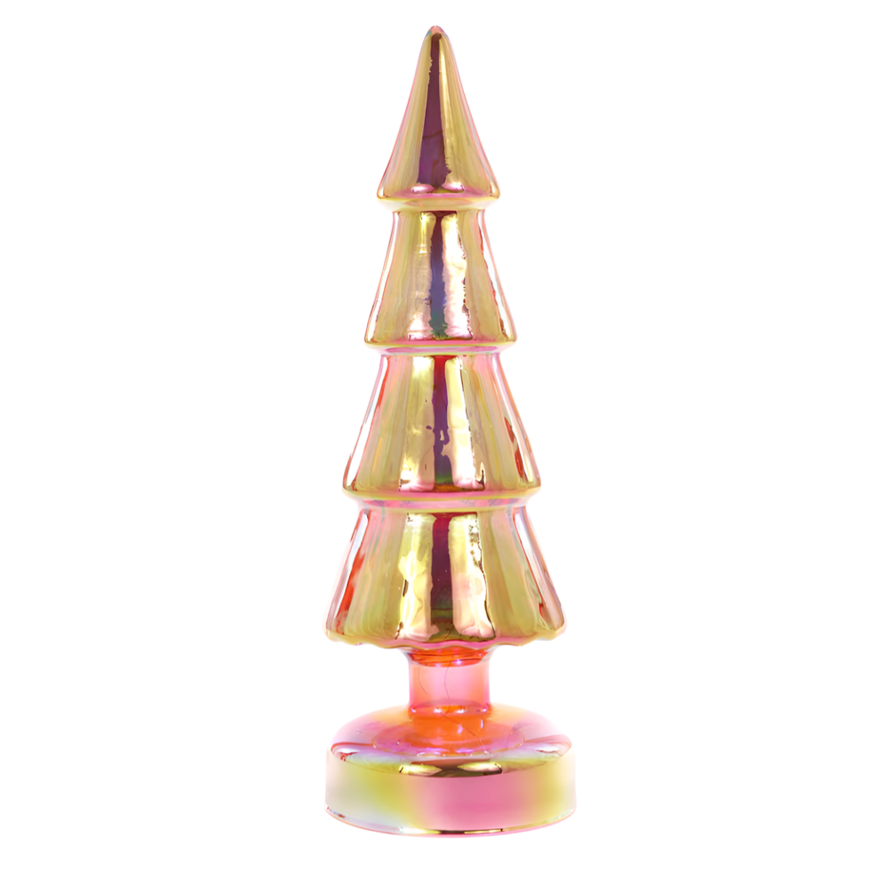 Iridescent Pink Glass Tree